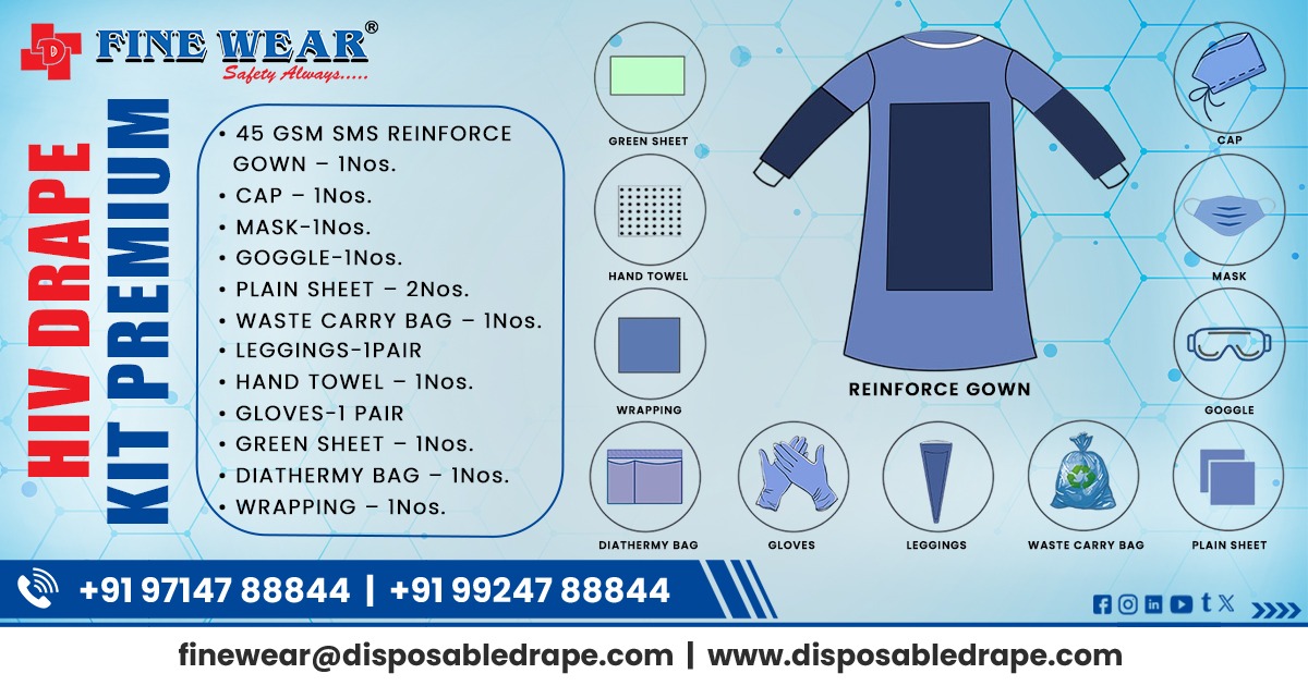 HIV Drape Kit Premium in Varanasi - FINE WEAR - Safety Always